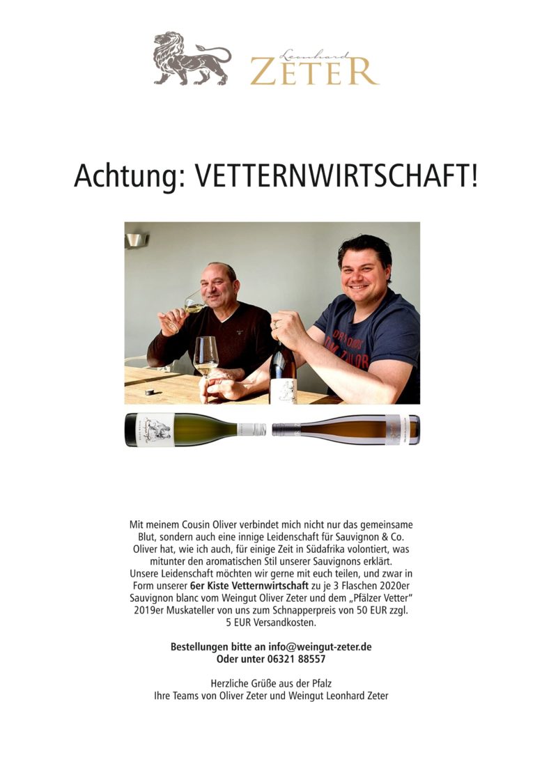 Vetternwirtschaft – Weingut Leonhard Zeter
